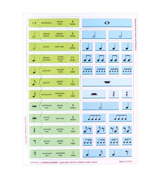 Note Values & Rhythms music notation magnets – Wilbecks